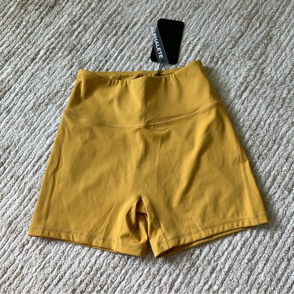 Alphalete | Shorts | Alphalete Pulse Yellow Bike Shorts Highwaisted ...